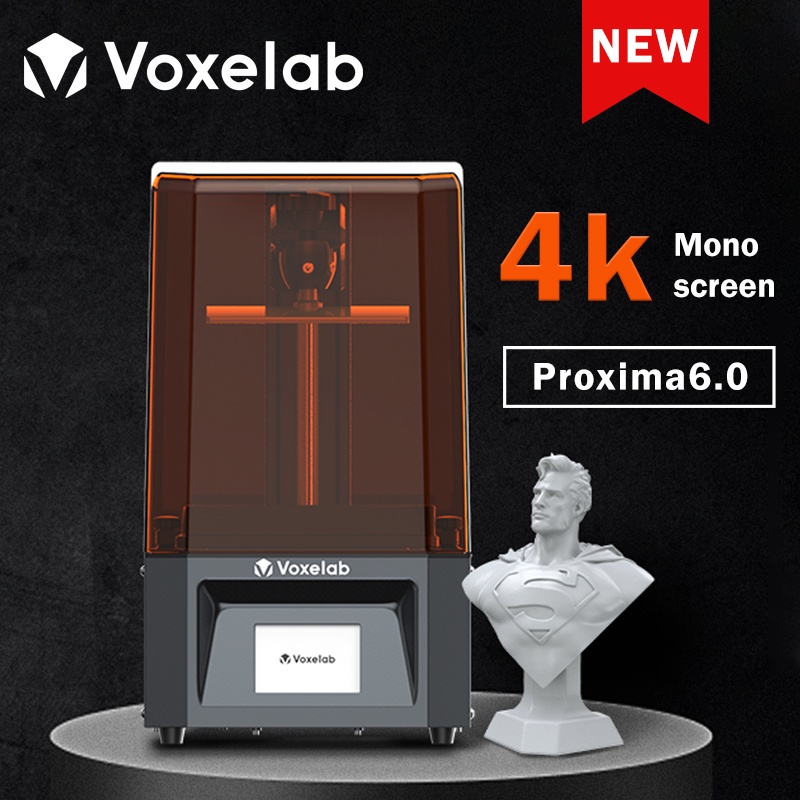 Voxelab Proxima 6.0 4K 3D Printer with 6" Monochrome Screen LCD SLA UV Resin 3D Printers Fast P ...