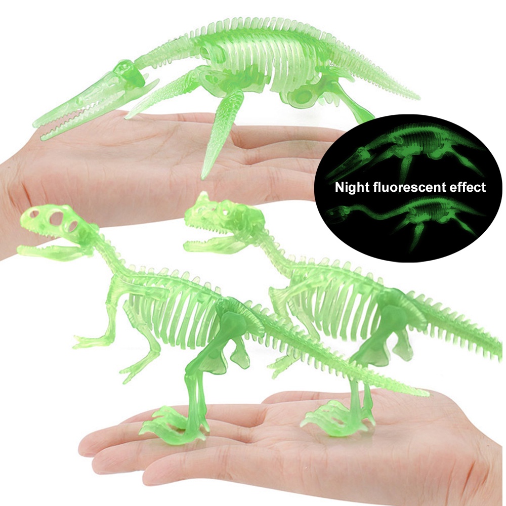 Dinosaur Fossil Luminous Skeleton Tyrannosaurus Rex Mosasaurus Night ...
