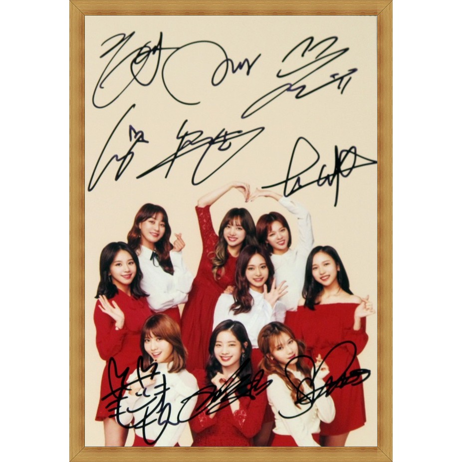 signed TWICE autographed group photo 6 inches free shipping | Shopee ...