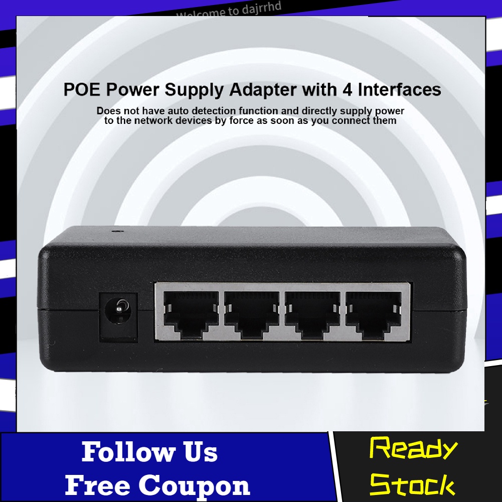 [Ready Stock] Dajrrhd 4 Port POE Injector Power Splitter Supply Module ...