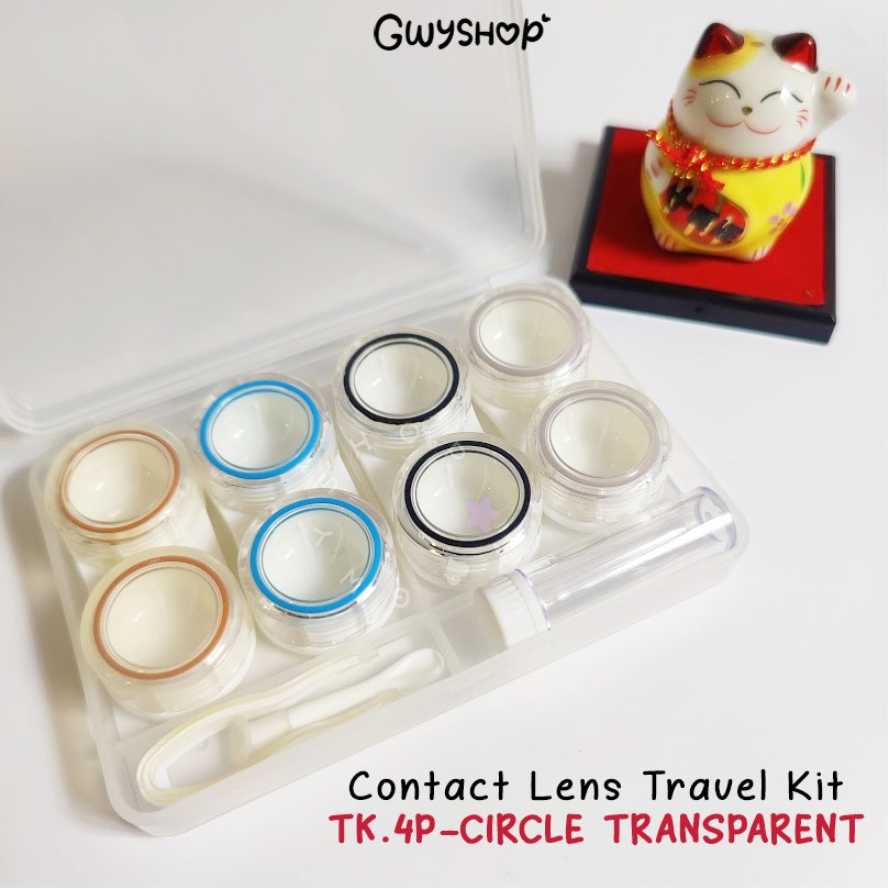4 Pairs Circle Transparent ☆ Contact Lens Travel Kit | Shopee Philippines