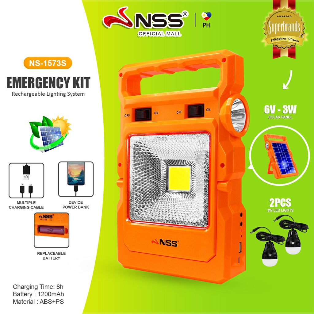 NSS Solar Lighting System Portable Emergency light Outdoor Solar light ...