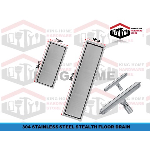 304 STAINLESS STEEL STEALTH FLOOR DRAIN (SIZES:10cm*20cm/10cm*60cm ...