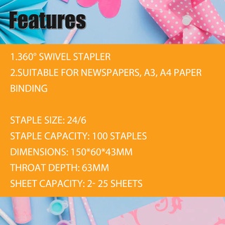 KW-TRIO 360 Stapler Rotation Heavy Duty Stapler 24/6 Staples Effortless ...