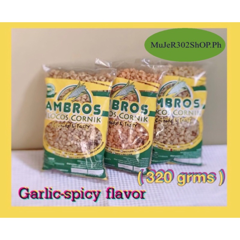 AMBROS Ilocos Cornik ( garlic-spicy flavor 320 grms) Crunchy & tasty ...