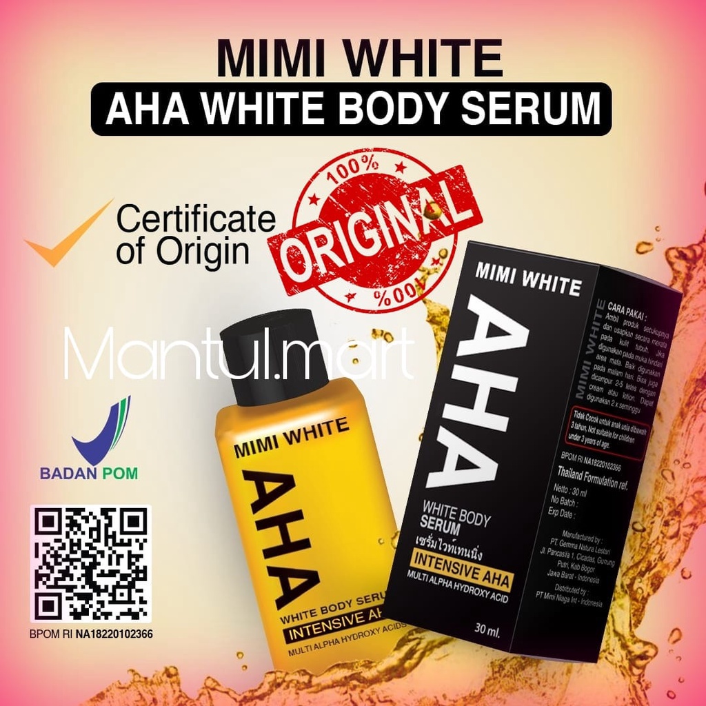Mimi WHITE AHA BPOM 100% ORIGINAL MIMI AHA SERUM WHITENING | Shopee ...
