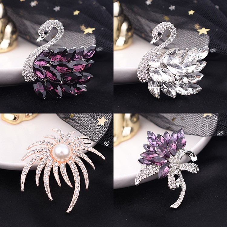 High-end Retro Swan Brooch Elegant Flowers Butterfly Animal Brooch ...