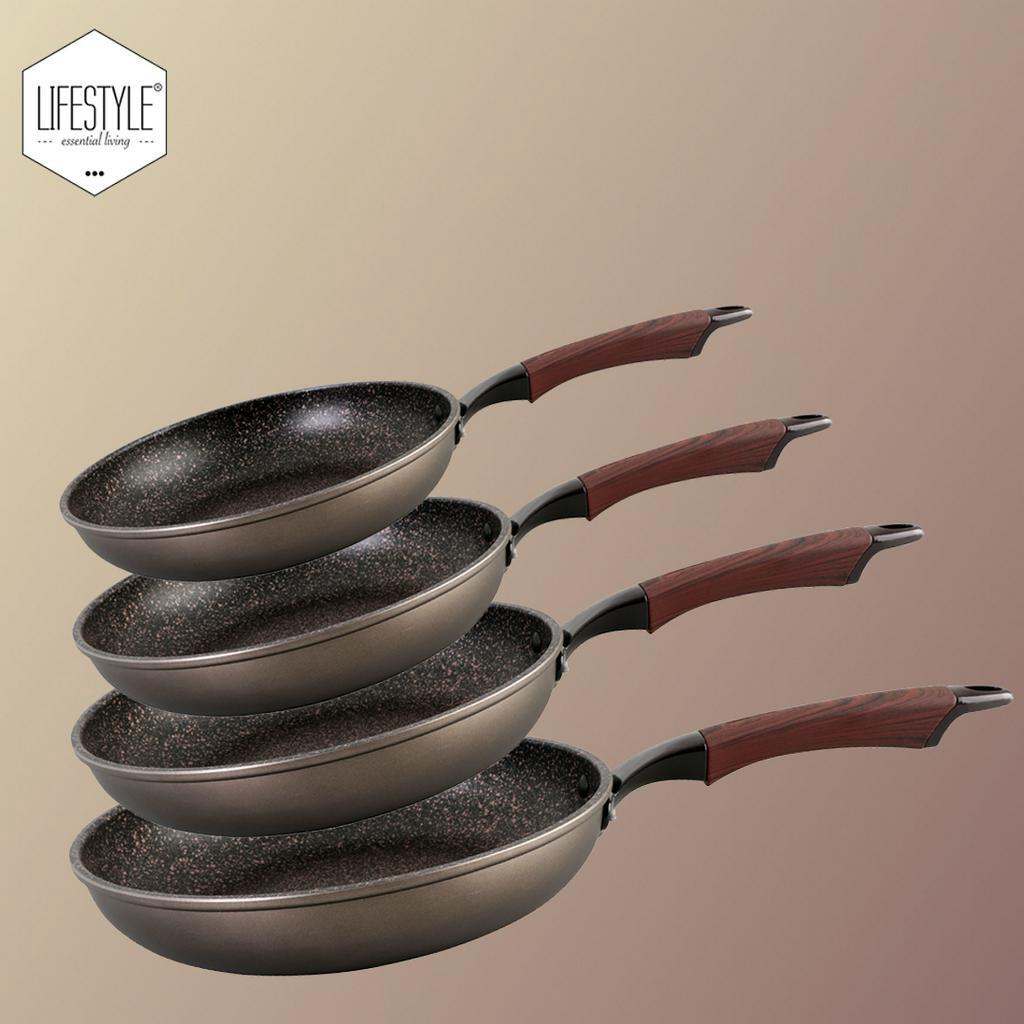 Lifestyle Cookware Vintage Stone Marble Non-Stick Forged Aluminum Open ...