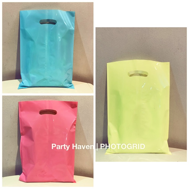 Pastel colors plastic loot bag 10”x 7” (10 pcs/pack) | Shopee Philippines