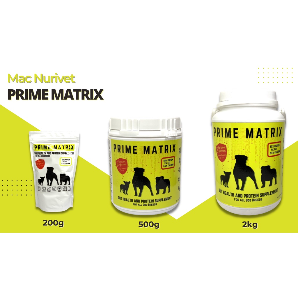 [FCR AGRIVET] PRIME MATRIX: Gut Health and Protein Supplement for All Dog Breeds (200g 500g 2kg ...