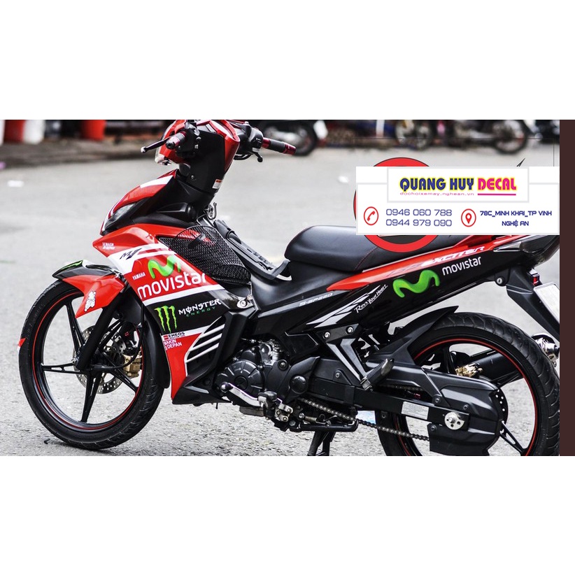 Exciter 135 movistar red, black and white boss sticker - ex135 movistar ...