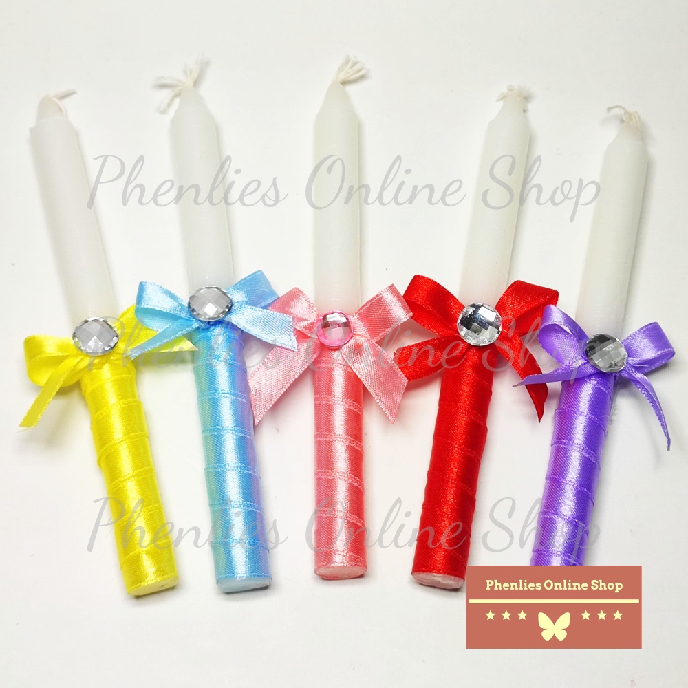 Candle with Ribbon and Rhinestone | Shopee Philippines