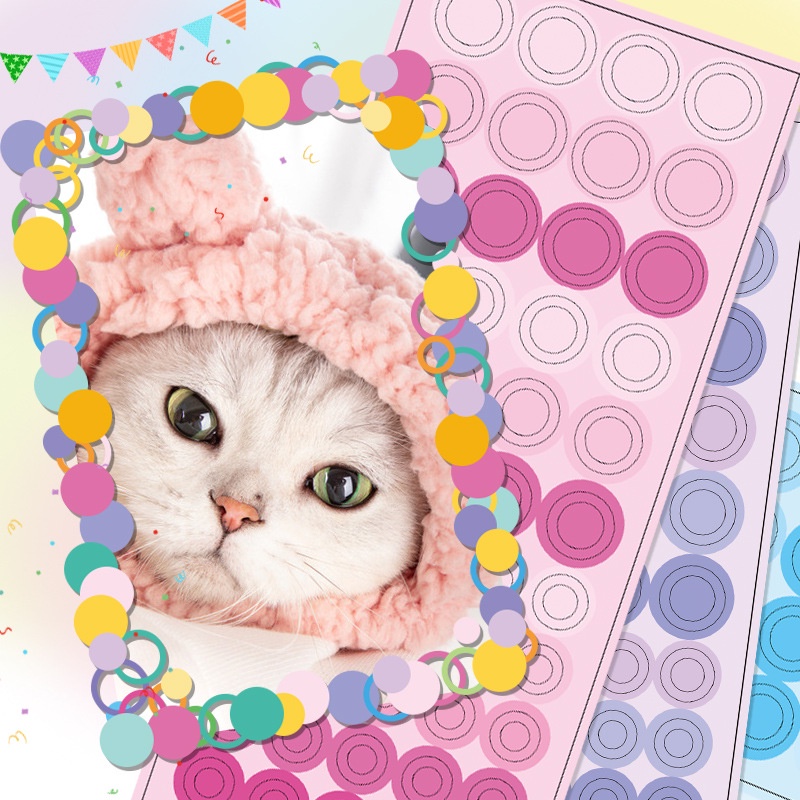 12 Sheets Alphabet Dots Stickers Scrapbook Stickers Colorful Decorative ...