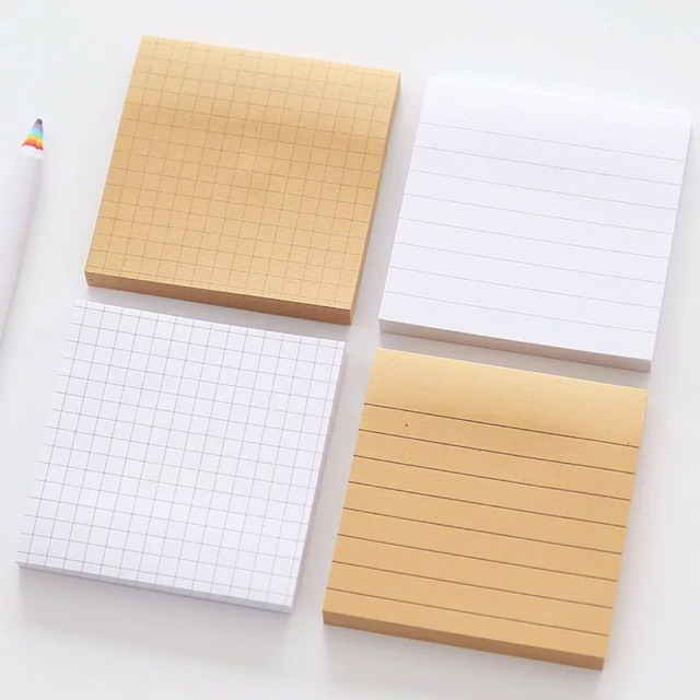 Minimalist Sticky Notes Note Paper grid/lined /blank (80 sheets/pack ...