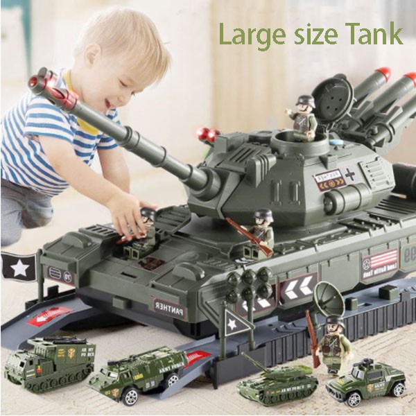 Children's toy car capable of accommodating large tank deformation ...