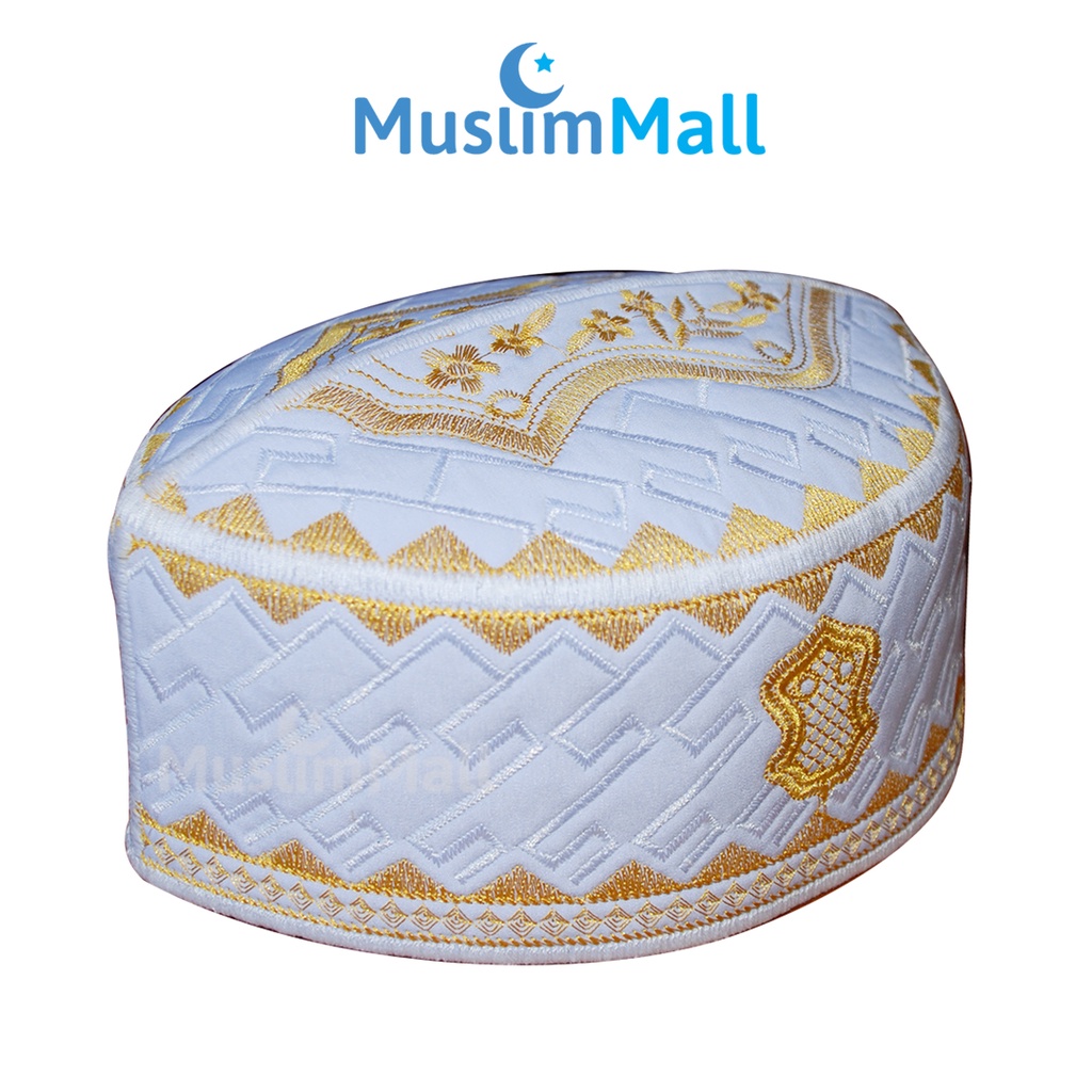 NABI Gold Embroidered Prophet's Sandals, Stiff Material, White Textured ...