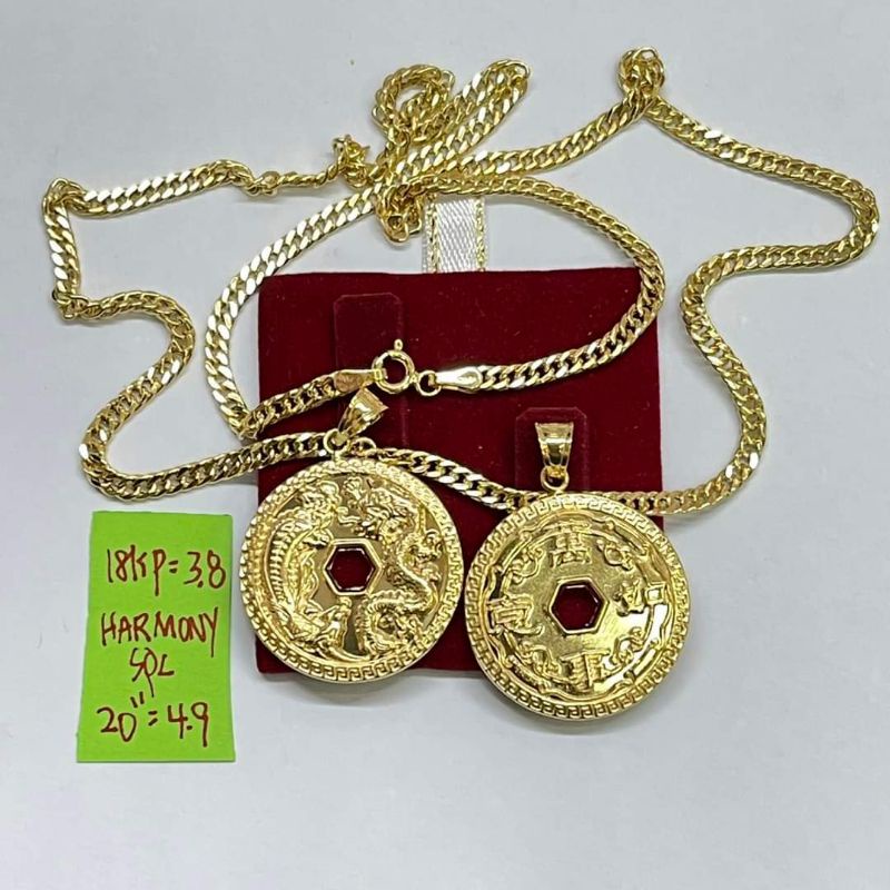 18K Saudi Gold Necklace with Harmony Pendant PAWNABLE | Shopee Philippines
