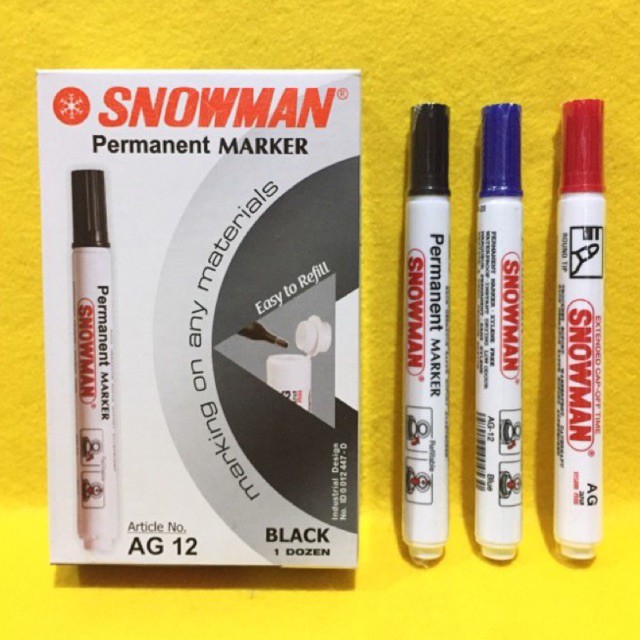 Snowman AG 12 permanent marker (1 pcs) | Shopee Philippines