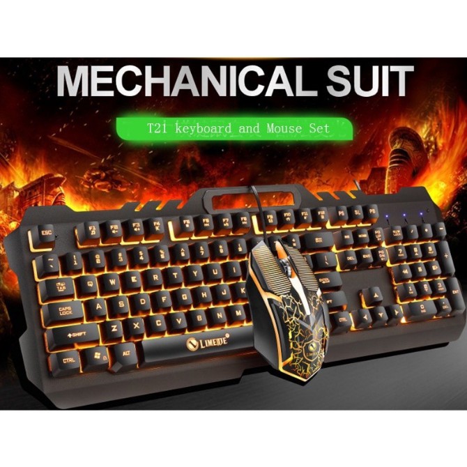 Limeide T21 backlit keyboard and mouse Set Combo Mechanical Gaming ...