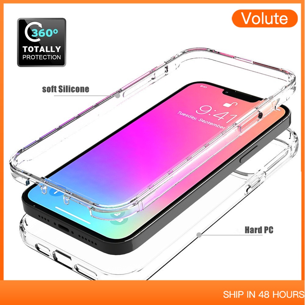 Transparent 360 Full Coverage PC Phone Case Iphone 11 12 13 14 15 Pro ...