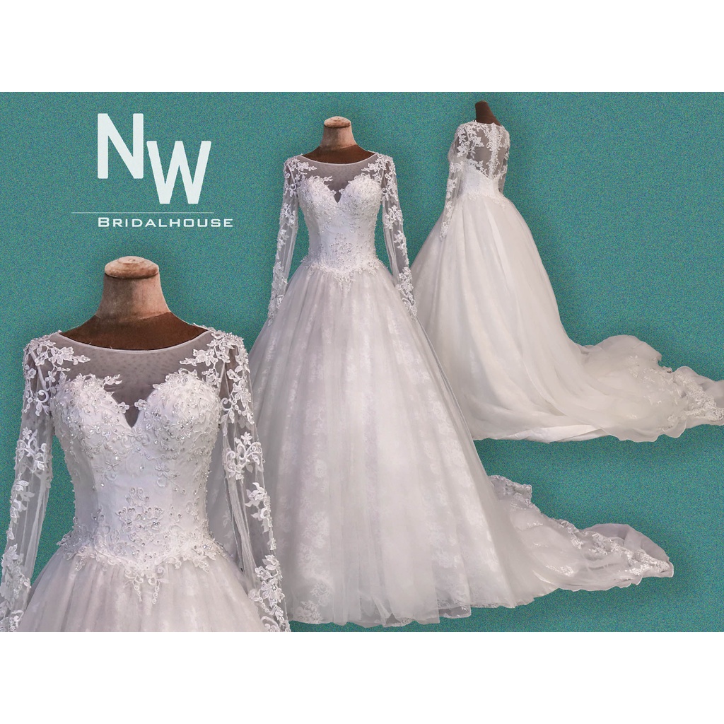Noelle West Floral Lace Wedding Bridal Gown | Shopee Philippines