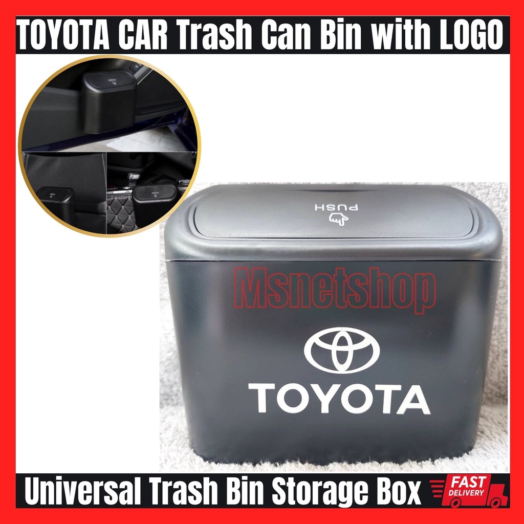 Car Trash Can Bin TOYOTA with Lid Small Leak proof Car Garbage Can Mini ...