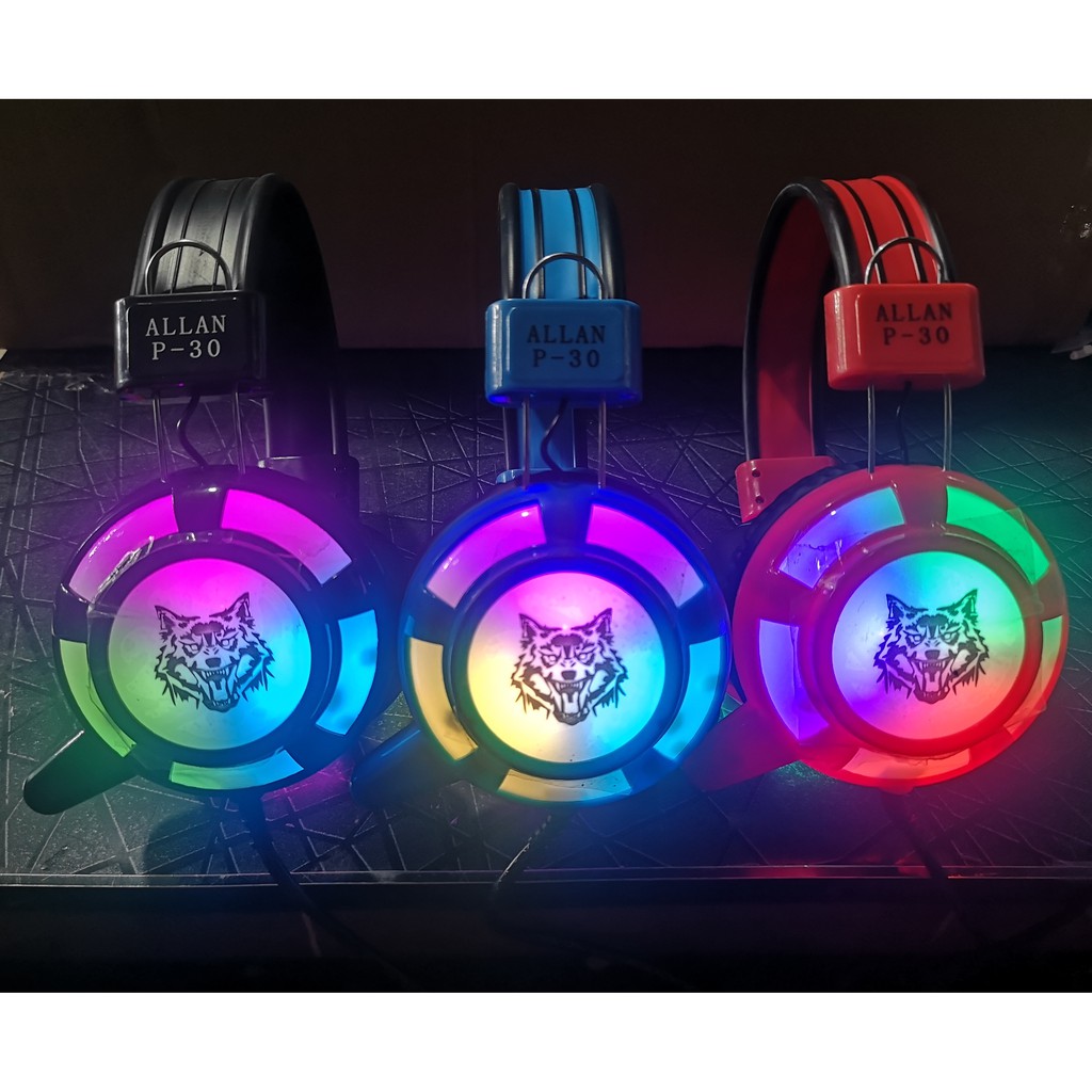 Allan P-30 crazywolf rotating led gaming headset | Shopee Philippines
