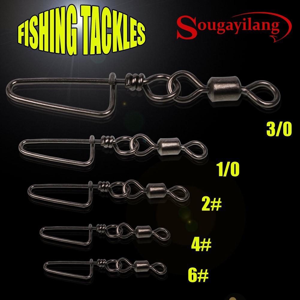 Sougayilang 10pcs Kili-Kili Pancing Gear Swivel dengan Snap Kunci ...