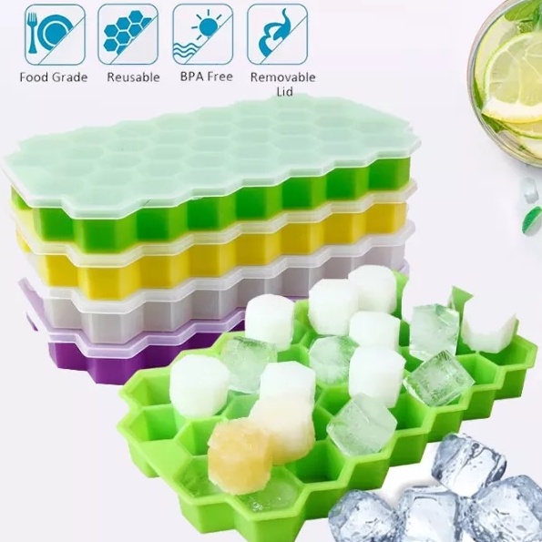 Icemold Honeycomb 37 Grid Ice Tray Molder Food Yogurt Fruits Chocolates ...