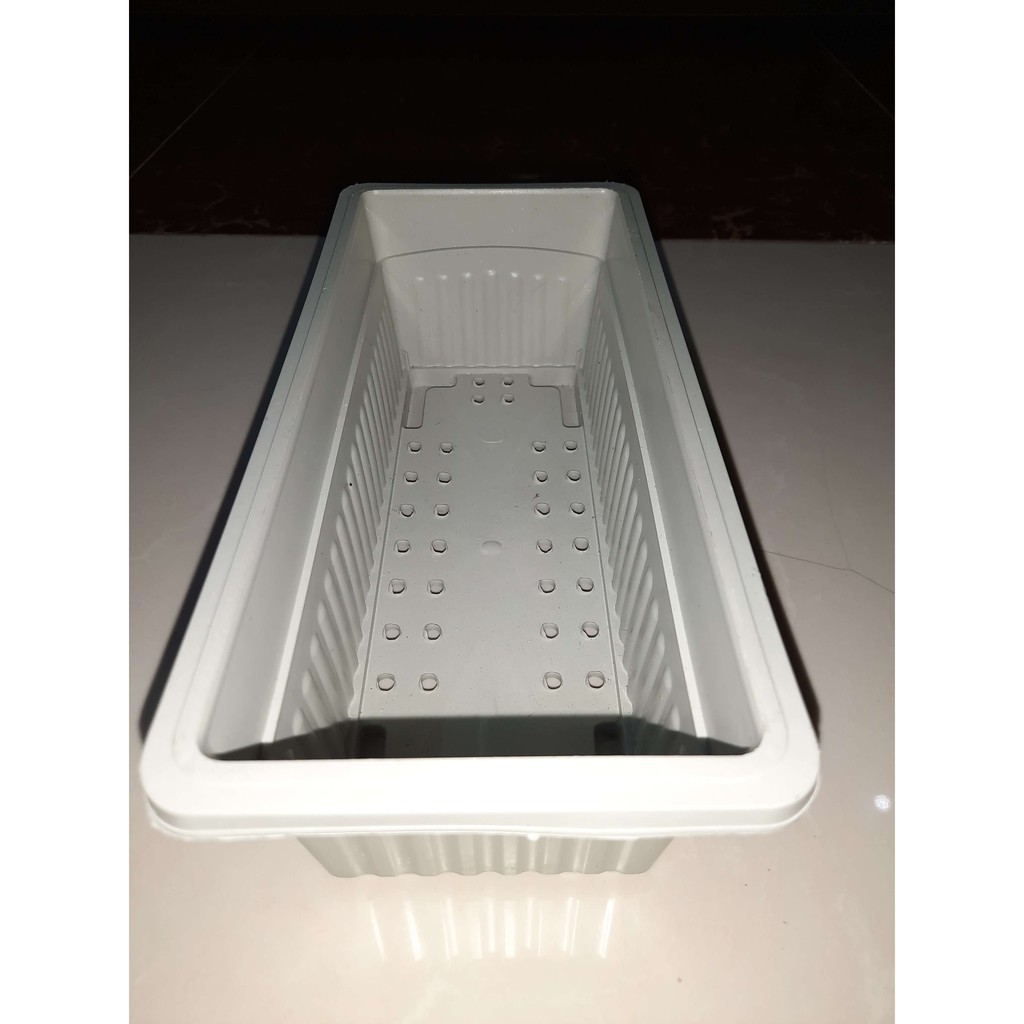 set of 5pcs white rectangular flower pot (35x16x11cm) pots for plants ...