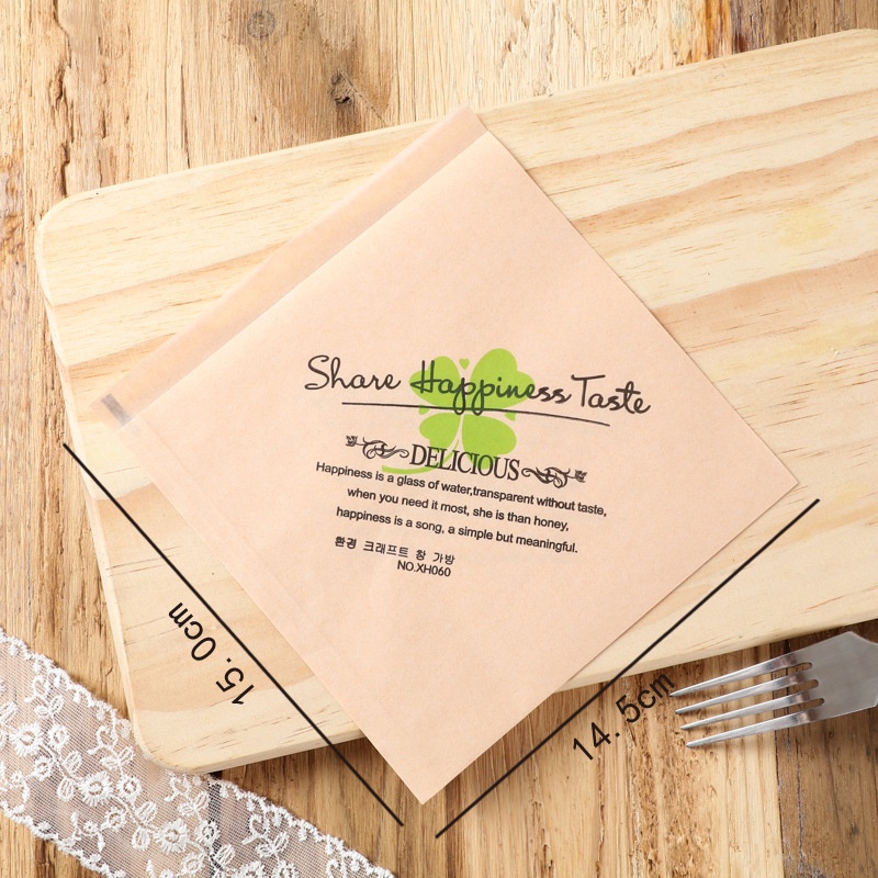 100pcs Kraft Paper Sandwich Donuts Bag Disposable Snack Pancake ...