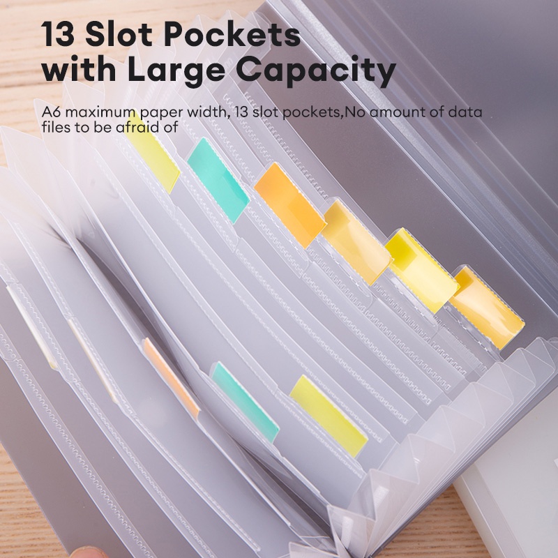Deli A6 File Folder Portable Bill Document Organizer Expanding File 12 ...