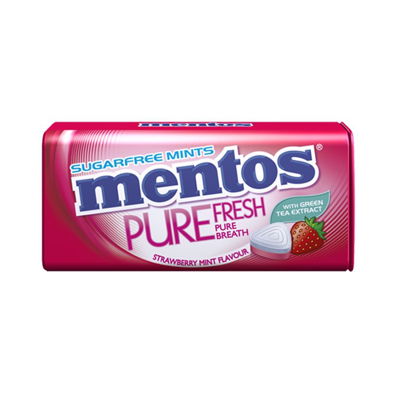 Mentos Pure Fresh Strawberry Mint Tin 35gms | Shopee Philippines