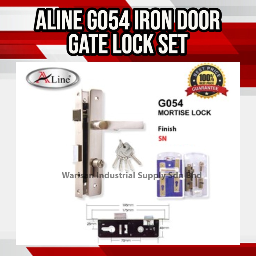 Aline G054 Mortise Lock Handle Entrance Iron Door Gate Lock Set ...