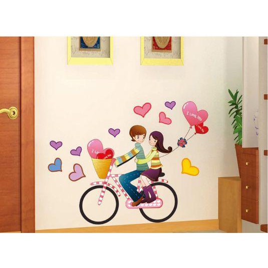 AY709 BICYCLE LOVER WALLSTICKER WAL STICKER WALL STICKER 50X70 ...