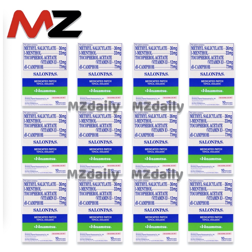 ( SET OF 12 Box ) SALONPAS Medicated Patch (10 Patches) | Shopee ...