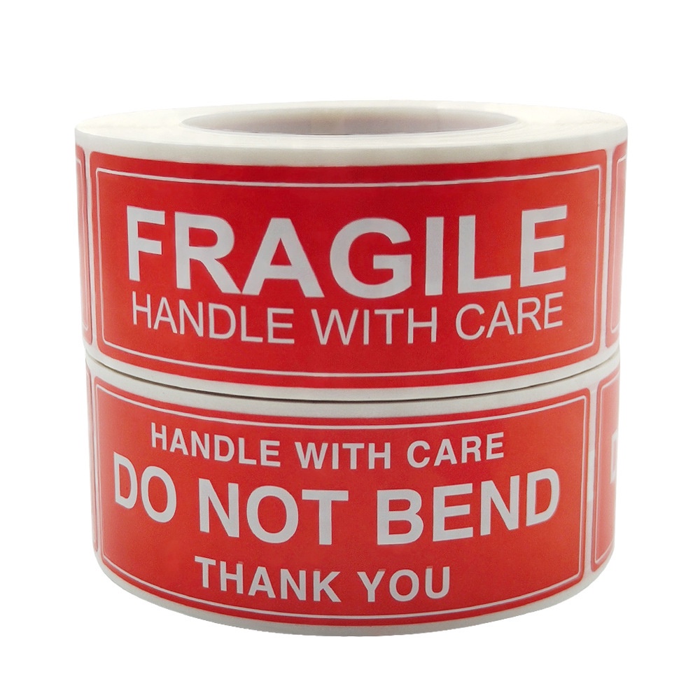 250Pcs/roll Fragile Handle Stickers Please With Care 1x3 Inchthank You ...