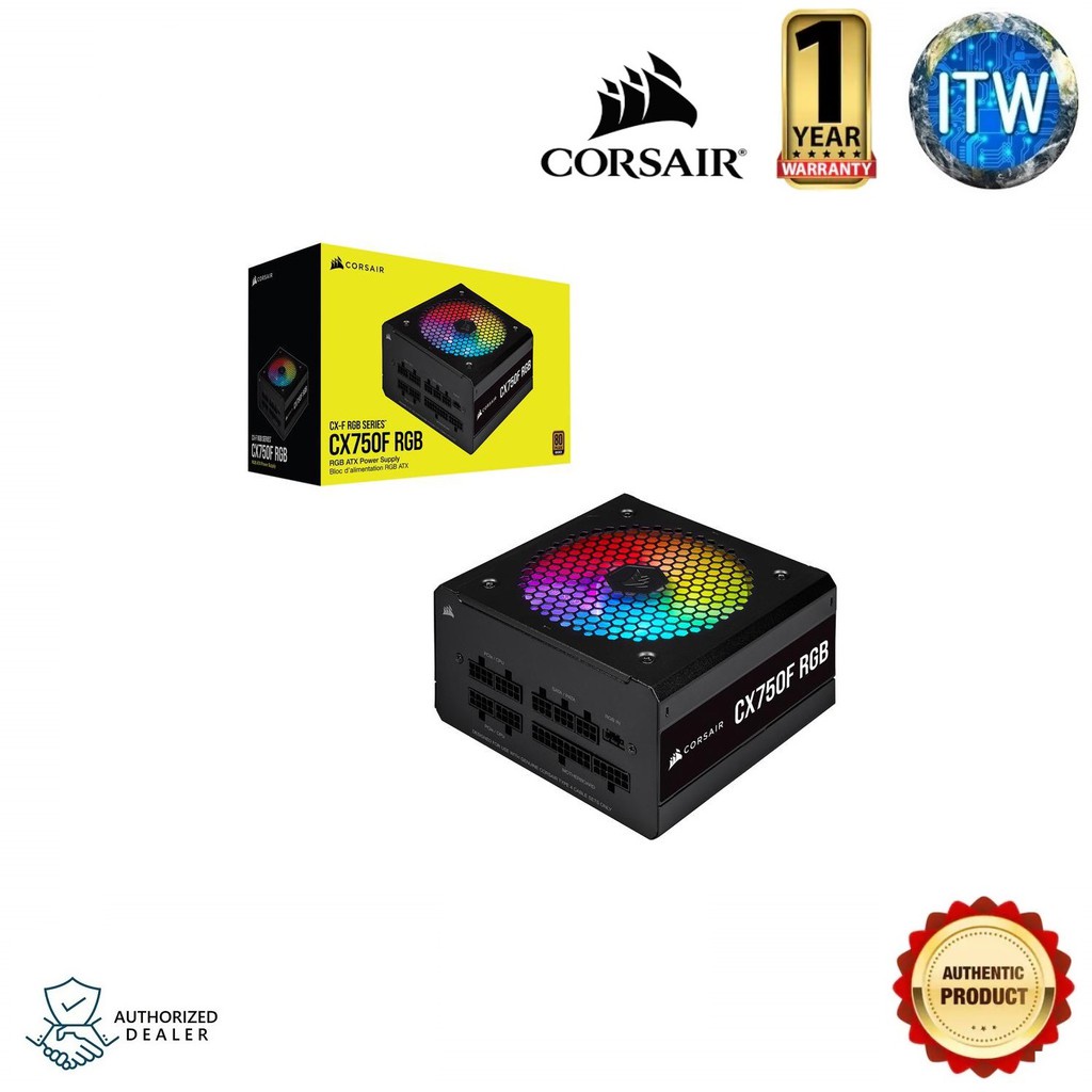 CORSAIR CX Series CX750F RGB 750 Watts 80+ Bronze Fully Modular RGB PSU ...