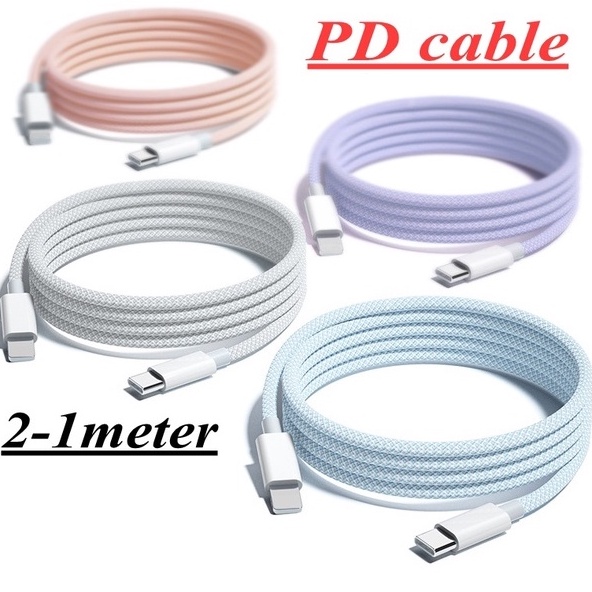 2meter New 20W PD cable Macaron Colors cable for iphone 11 12 12pro 13 ...