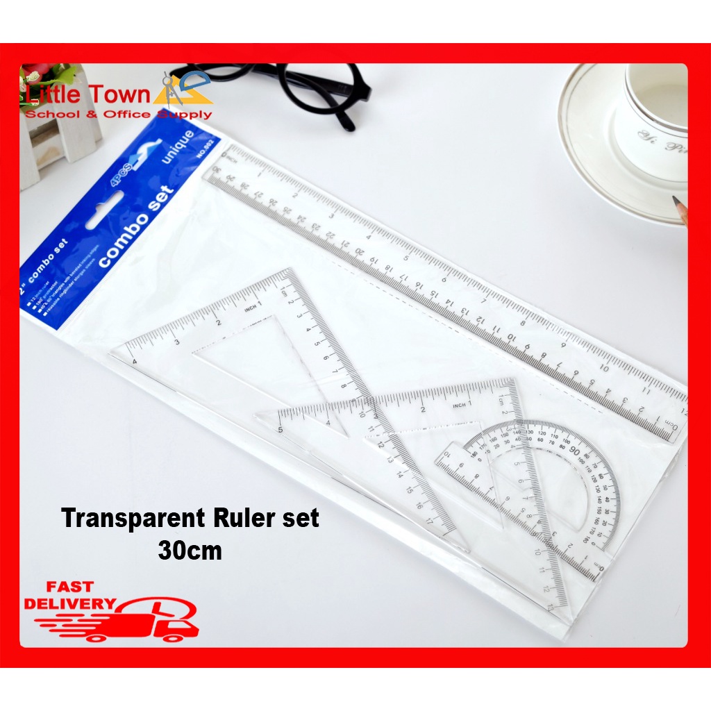 4pcs Transparent ruler set 30cm | Shopee Philippines