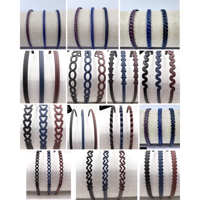 25th ️ (12pcs) 169# Everyday Basic Colored Black Matte Glossy Headband ...