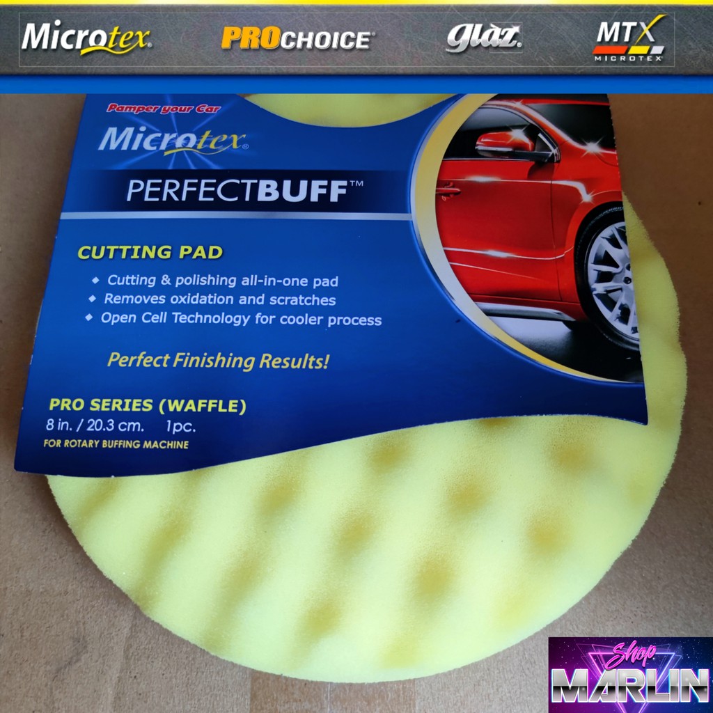 Microtex MTX Cutting Pad PRO 8 inches Waffle - Yellow buffing foam pad ...