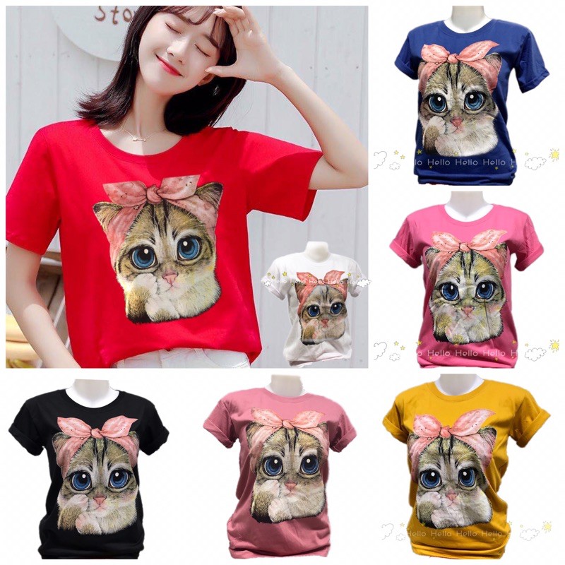 cute Pusa cat cartoon Character t-shirt unisex | Shopee Philippines