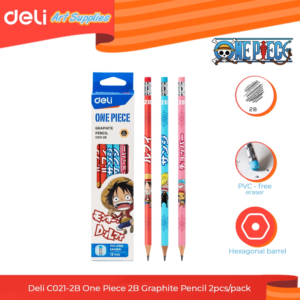 Deli C021-2B One Piece 2B Graphite Pencil with Eraser 12pcs/pack ...