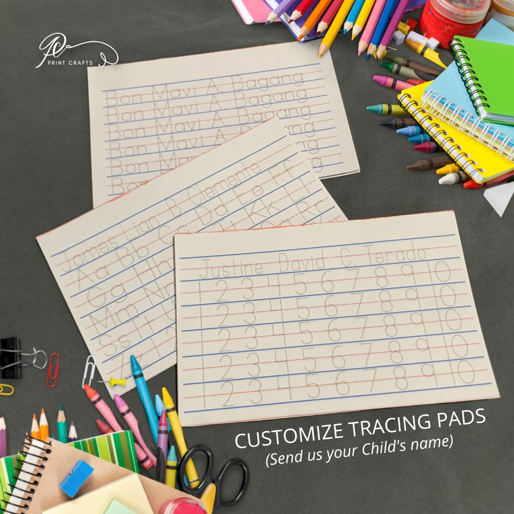 Tracing Pad Personalized Name Alphabets Numbers Letters Cursive Non ...