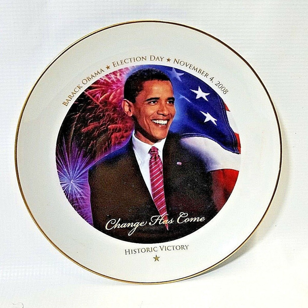 Barack Obama Commemorative Plate Decor Plate Porcelain Quality ...