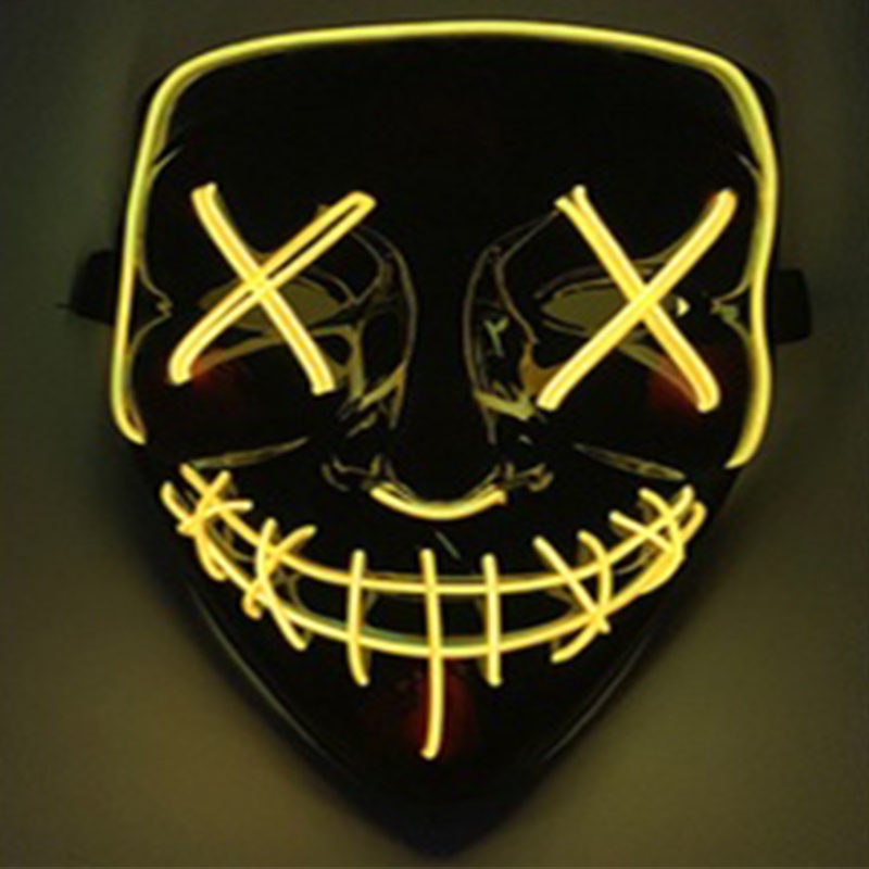 Glowing Mask Stitched Light Up Halloween Mask The Purge Movie LED Wire ...