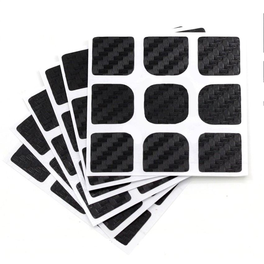 YJ Carbon Fiber Black Stickers Replacement Sticker Set for 3x3 Sticker ...