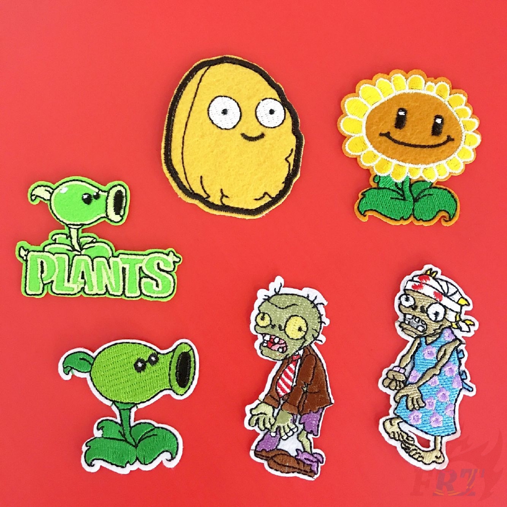 ☸ Game - Plants vs. Zombies Patch ☸ 1Pc PVZ Diy Sew on Iron on Badges ...
