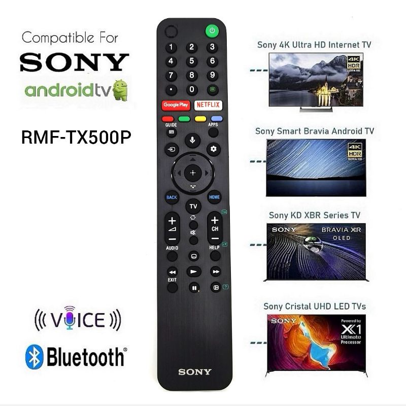 TX500P Sony Bravia Android TV 4K Ultra HD Bluetooth Remote Control RMT-TX500P with Voice Netflix ...